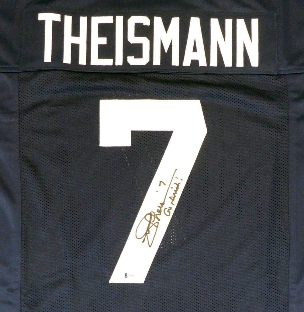 Notre Dame Fighting Irish Joe Theismann Autographed Blue Jersey "Go ...
