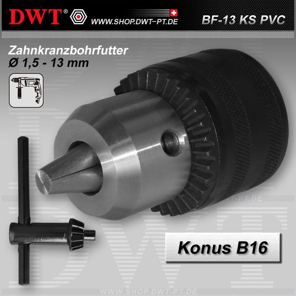 Zahnkranzbohrfutter 1,5-13 mm Bohrfutter mit Schlüssel - Gewinde Konus ...