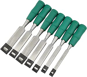 HJGHY Chisel Sets with 7pcs Wood Chisel 65# Manganese Steel Wood ...