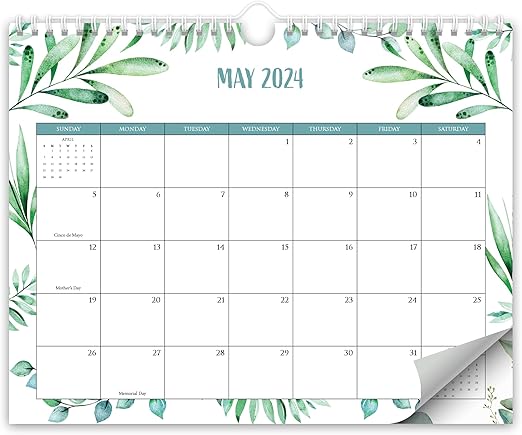 ZICOTO Aesthetic Greenery Wall Calendar - Runs from January 2024 Until ...