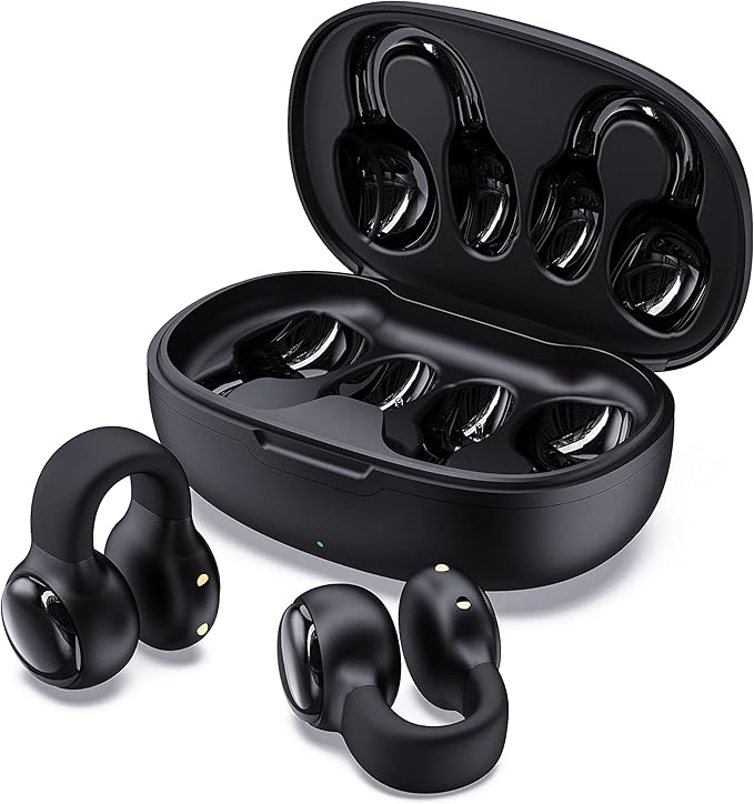 Amazon.com: Earclip Headphones Bone Conduction Bluetooth 5.3, Painless ...