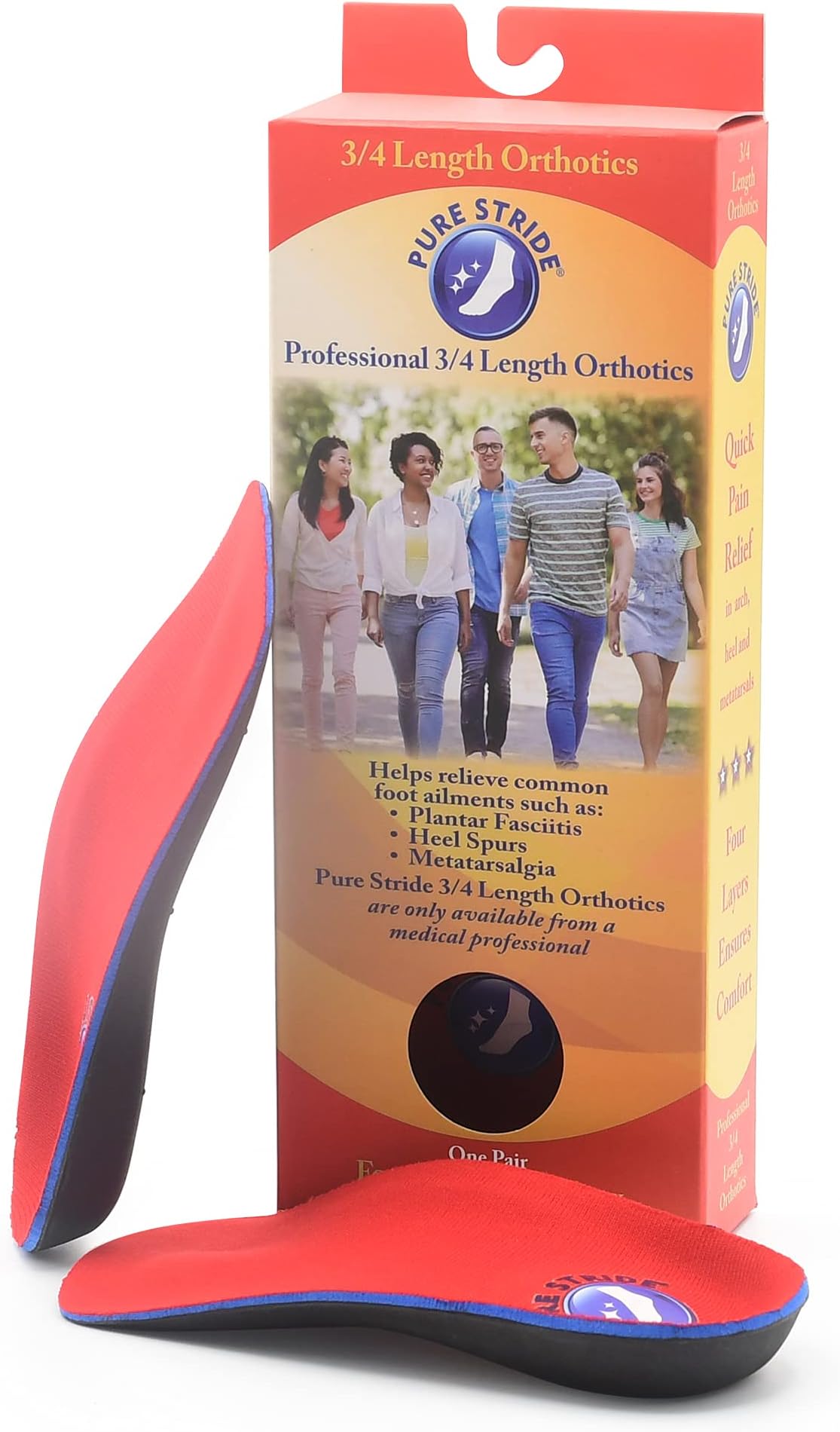 Amazon.com: Pure Stride Professional 3/4 Length Orthotics - Shoe Insole ...