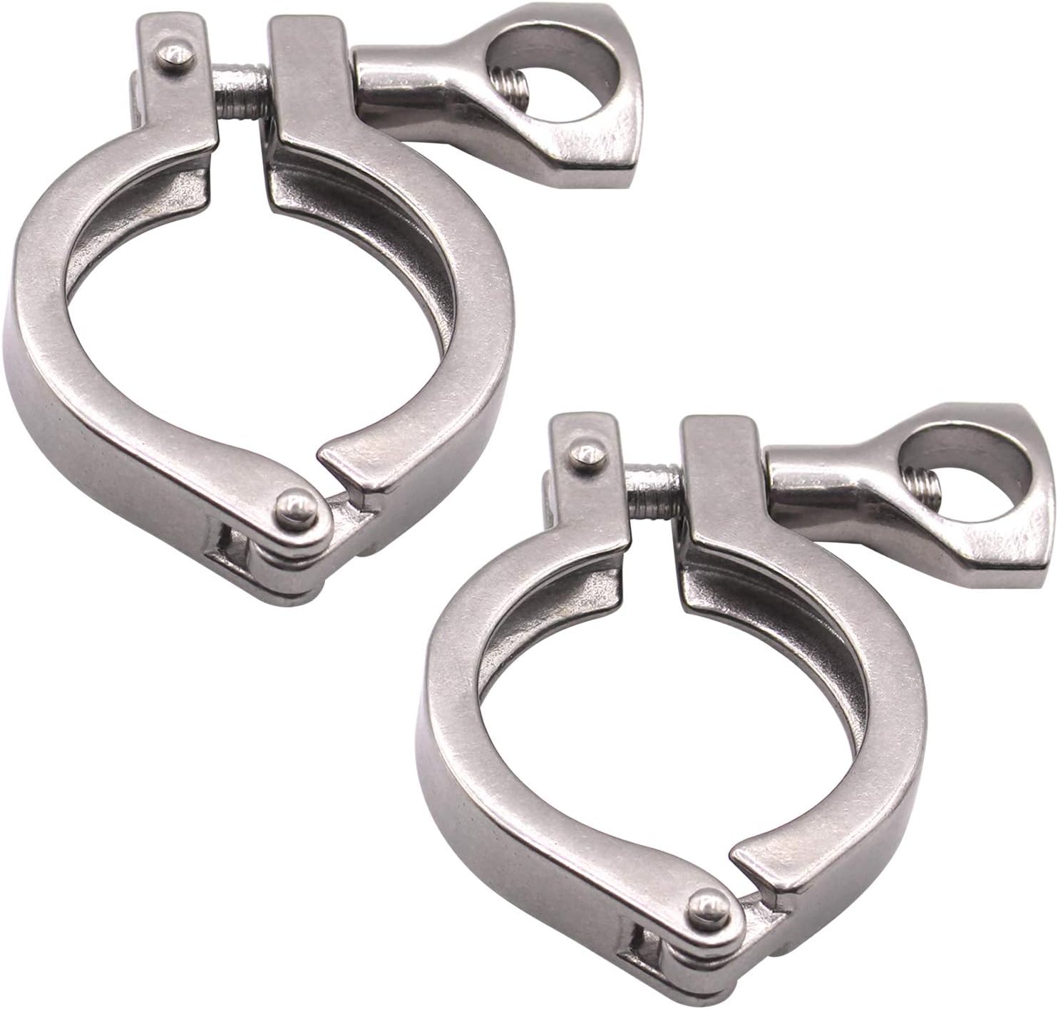 Amazon.com: QWORK Tri Clamp, 304 Stainless Steel Tri Clover Clamp, 2 in ...