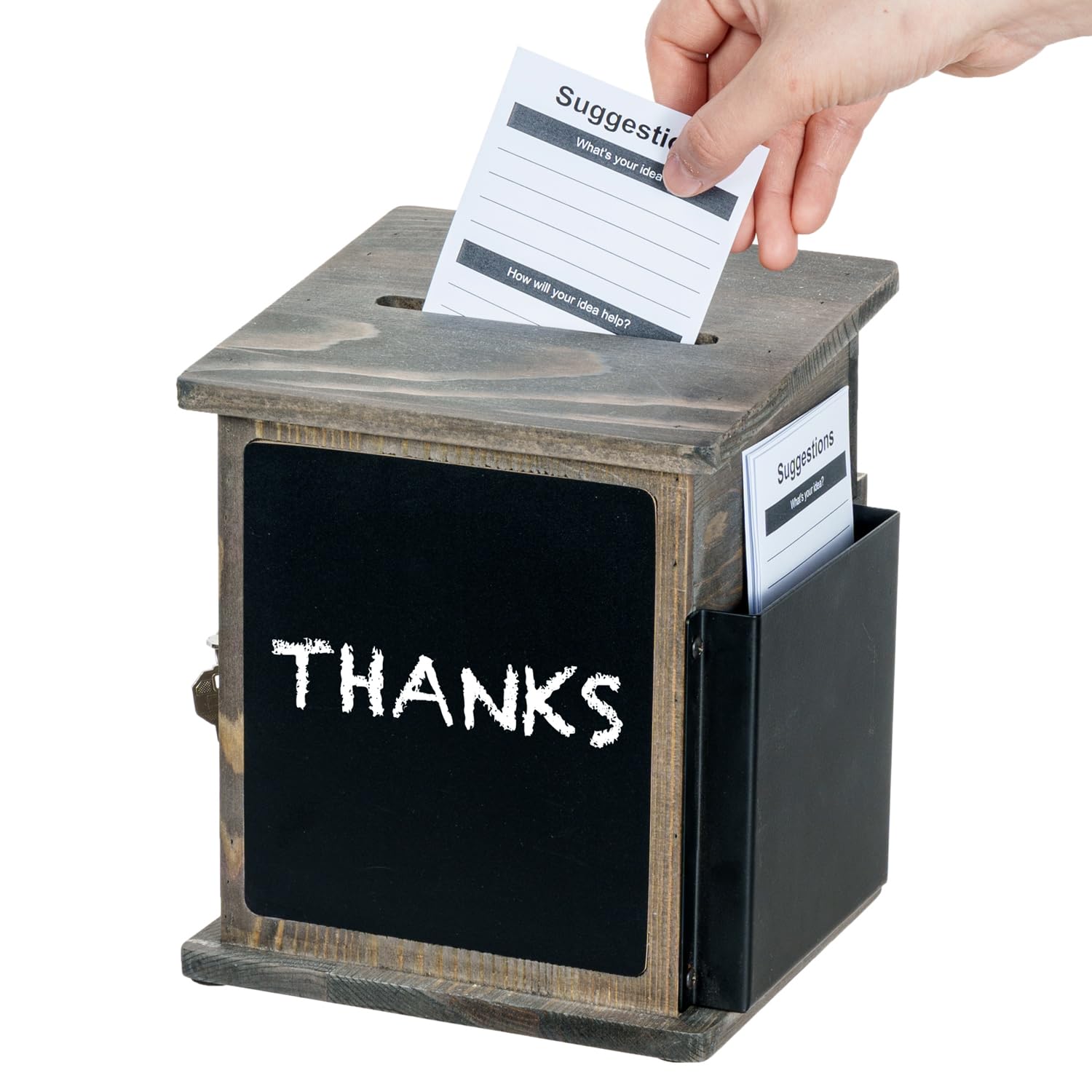 Amazon.com : MyGift Wall Mountable Vintage Gray Solid Wood Comment ...