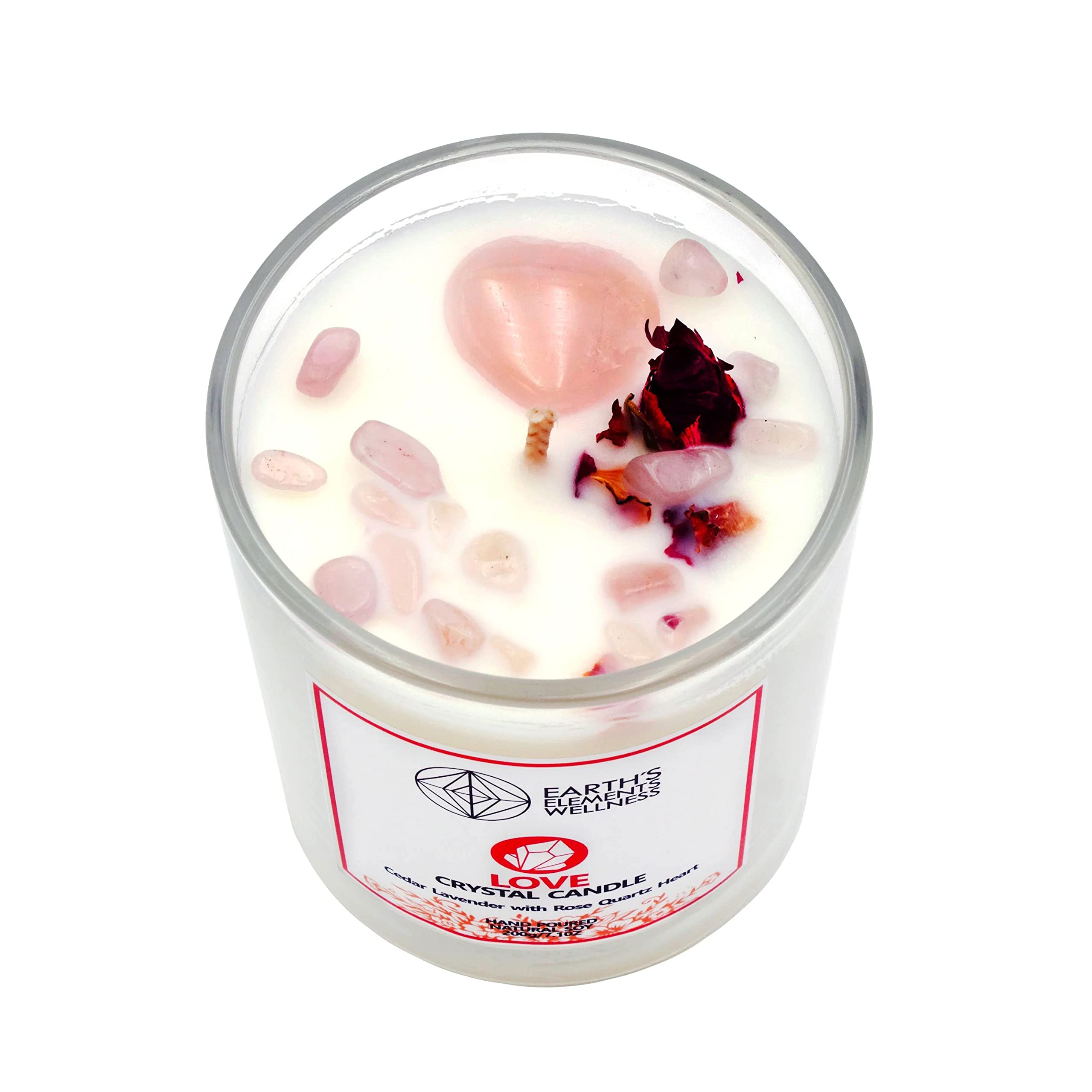 Amazon.com: Earth's Elements Wellness Candle Love Crystal Candle : Home ...