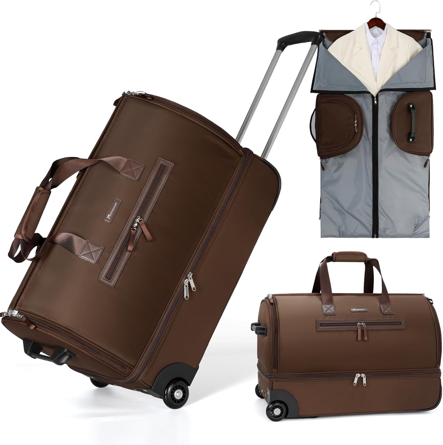 Amazon.com | Modoker Convertible Rolling Garment Bag for Travel, Suit ...