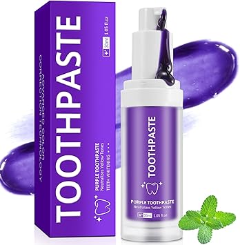 Purple Toothpaste for Teeth Whitening, Instant Brightening Teeth ...