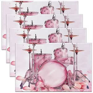Amazon.com: Drum Kit Placemats for Dining Table Set of 4, Rock Music ...