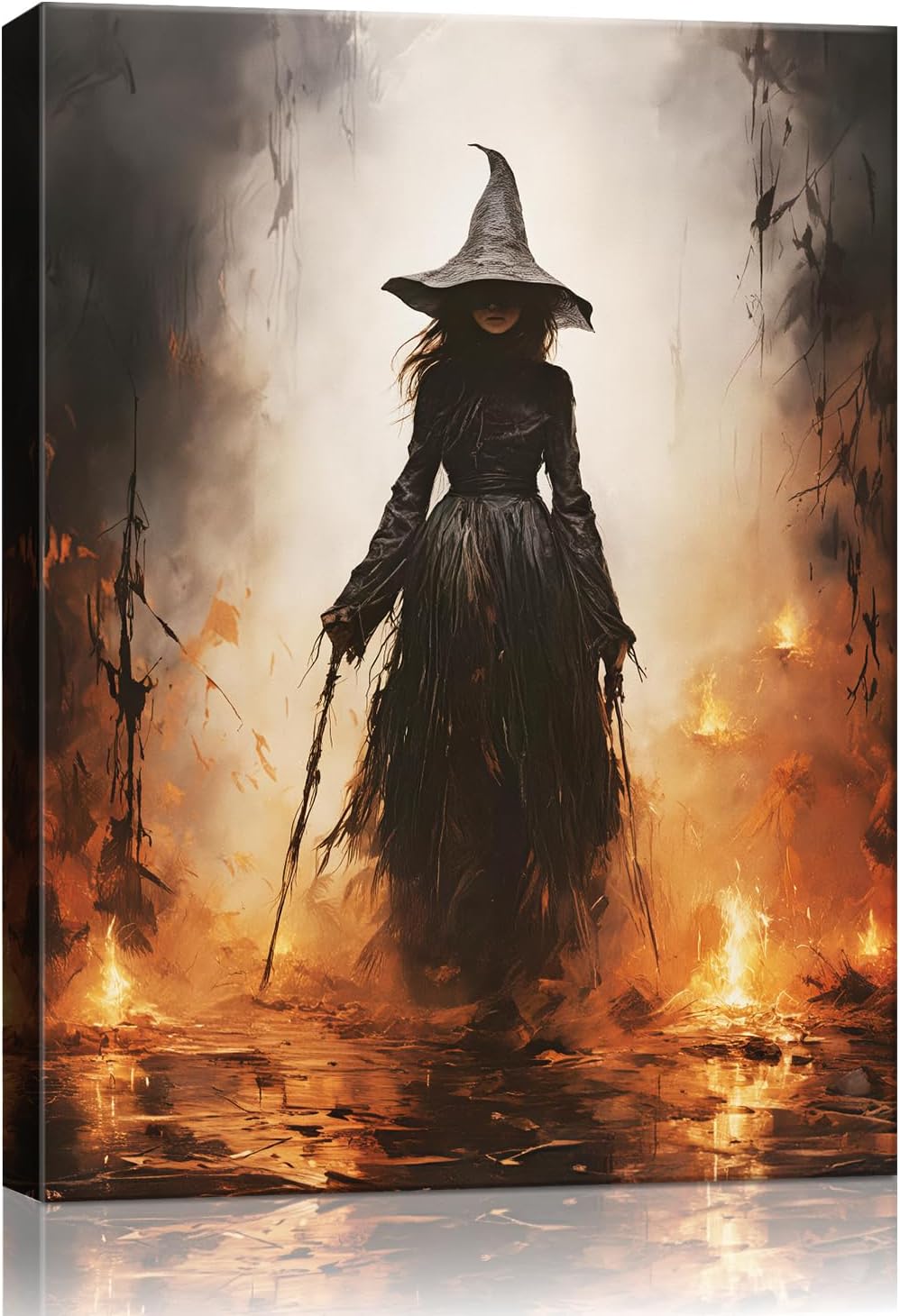 Amazon.com: Framed Vintage Halloween Witch Wall Art,Halloween 3D ...