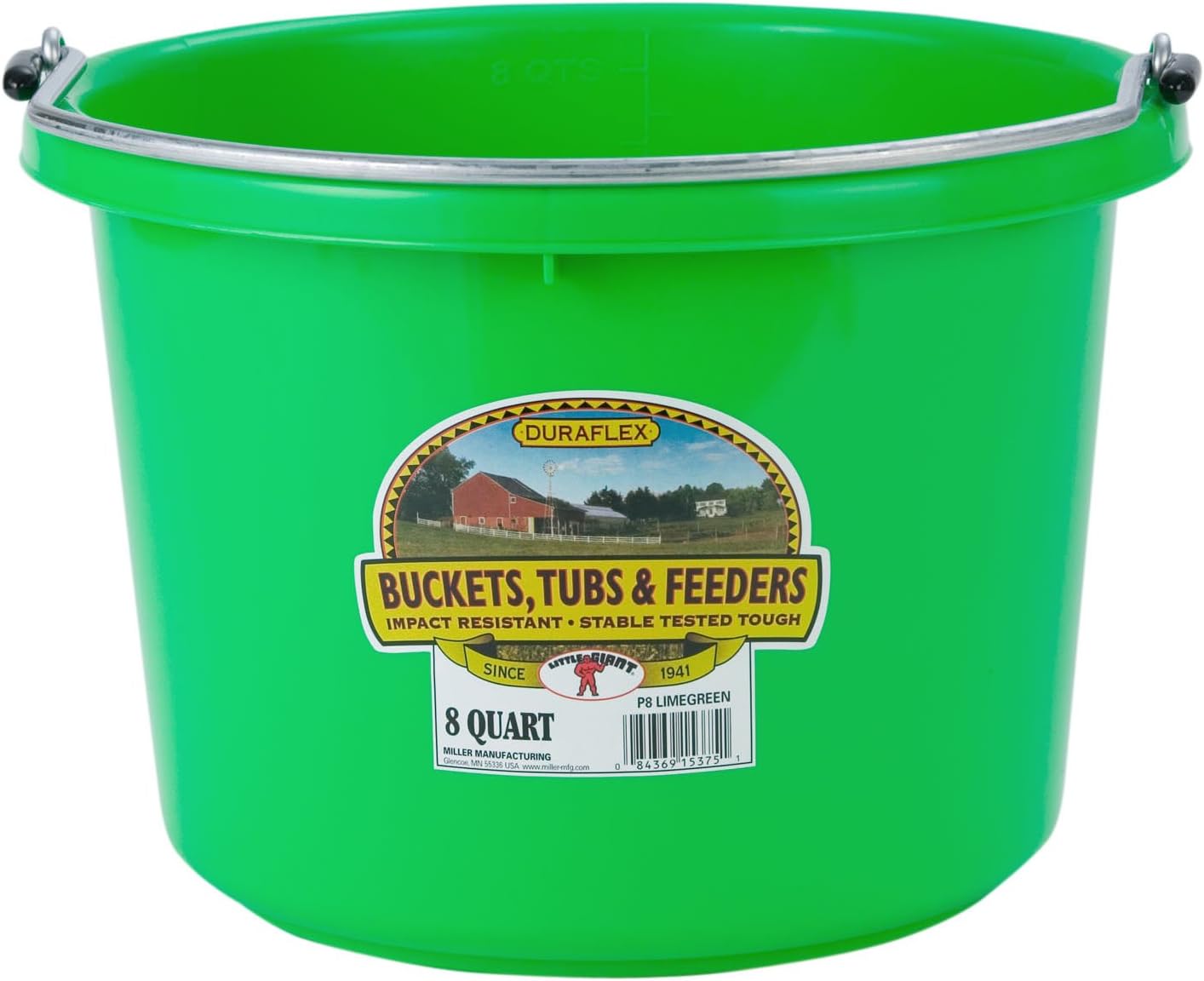 Amazon.com: Miller Manufacturing P-8-TEAL 8-Quart Plastic Buckets, Teal