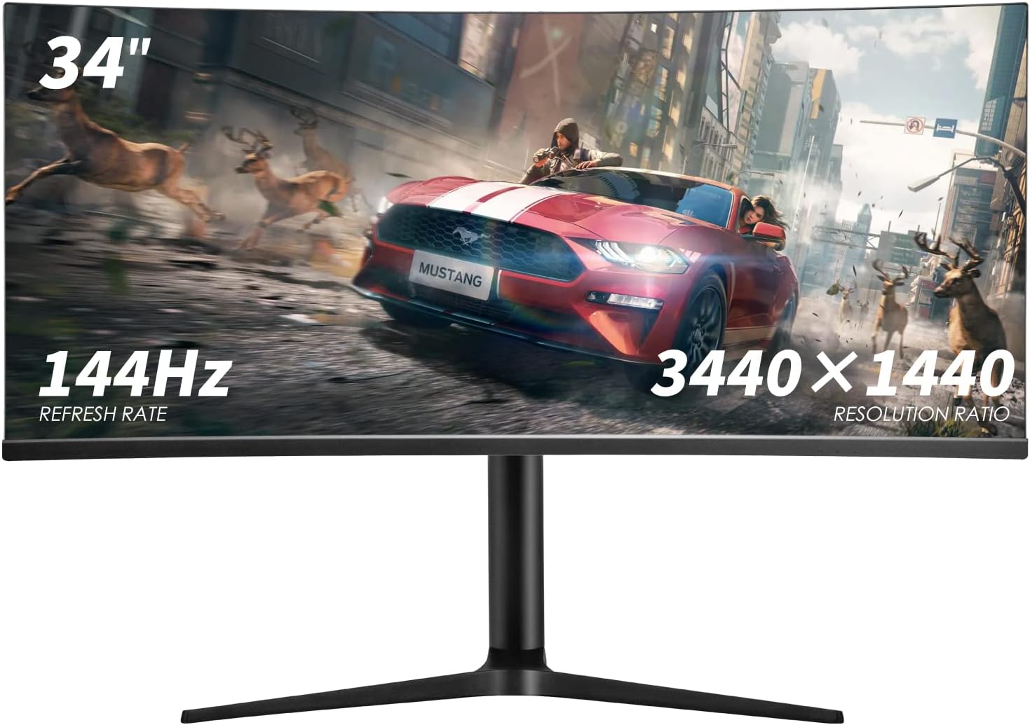 Amazon.com: ReHisk 34 Inch UltraWide QHD (3440 x 1440) IPS Curved ...
