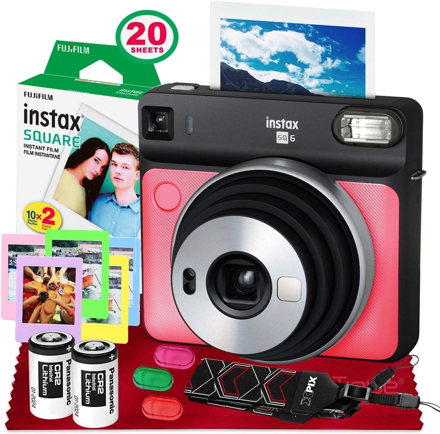Amazon.com : Fujifilm Instax Square SQ6 - Instant Film Camera - Ruby ...