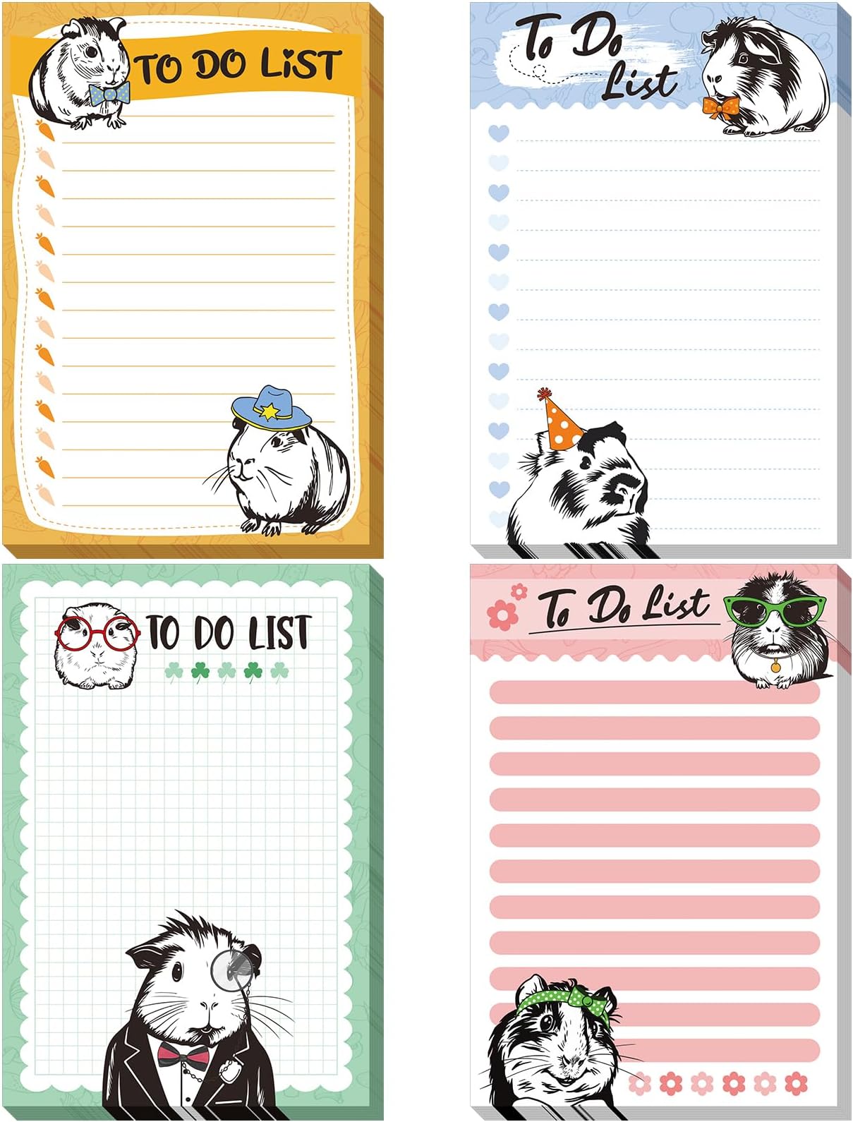 Amazon.com : 4 Pads Funny Animal Sticky to Do Notepad Chicken Hens Dogs ...