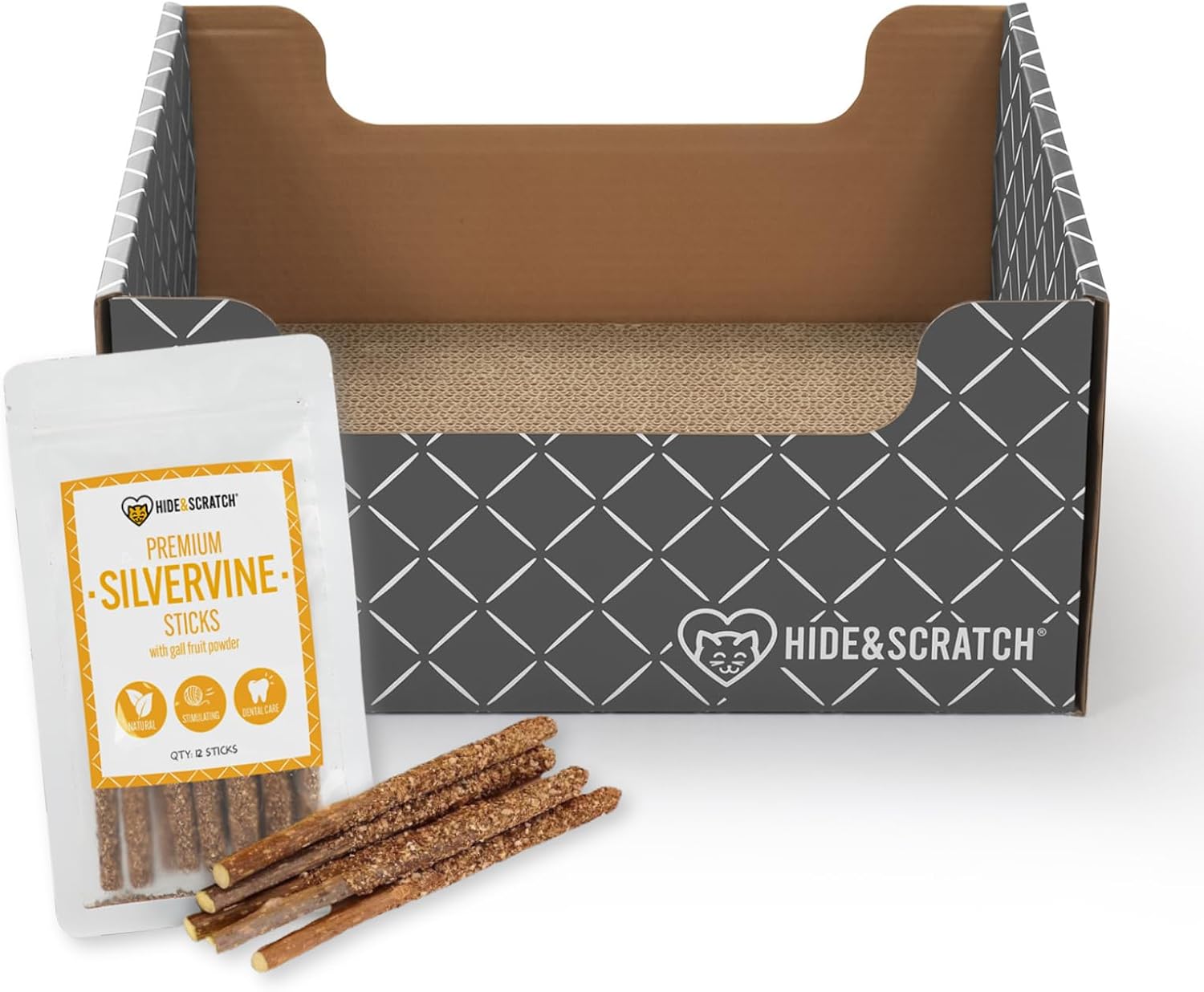 Amazon.com : Hide & Scratch Cat Scratcher Box and Premium Silvervine ...