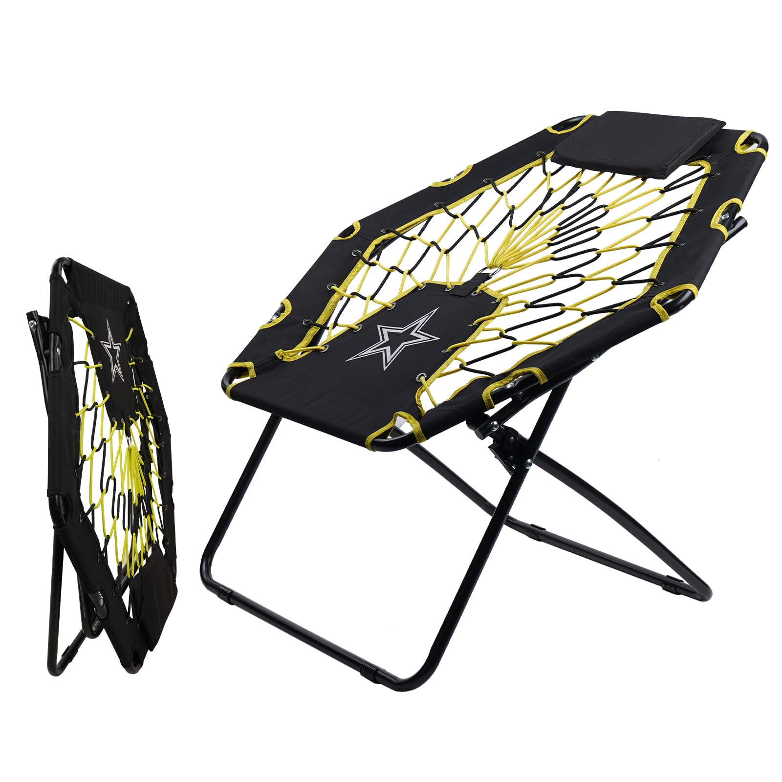 Amazon.com: CLATINA Bungee Chair, Lounge Saucer Chair Bungee Folding ...