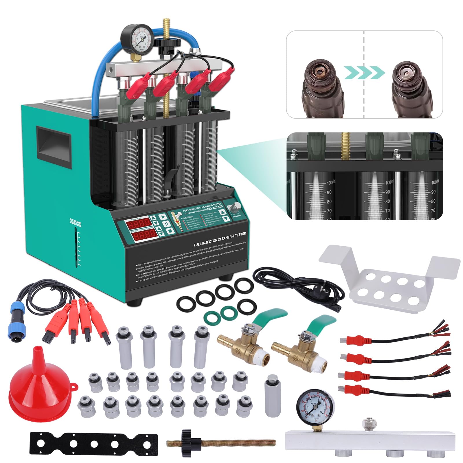 Amazon.com: MOTOCOCHE Injector Cleaner Machine 4-Cylinder, Injector ...