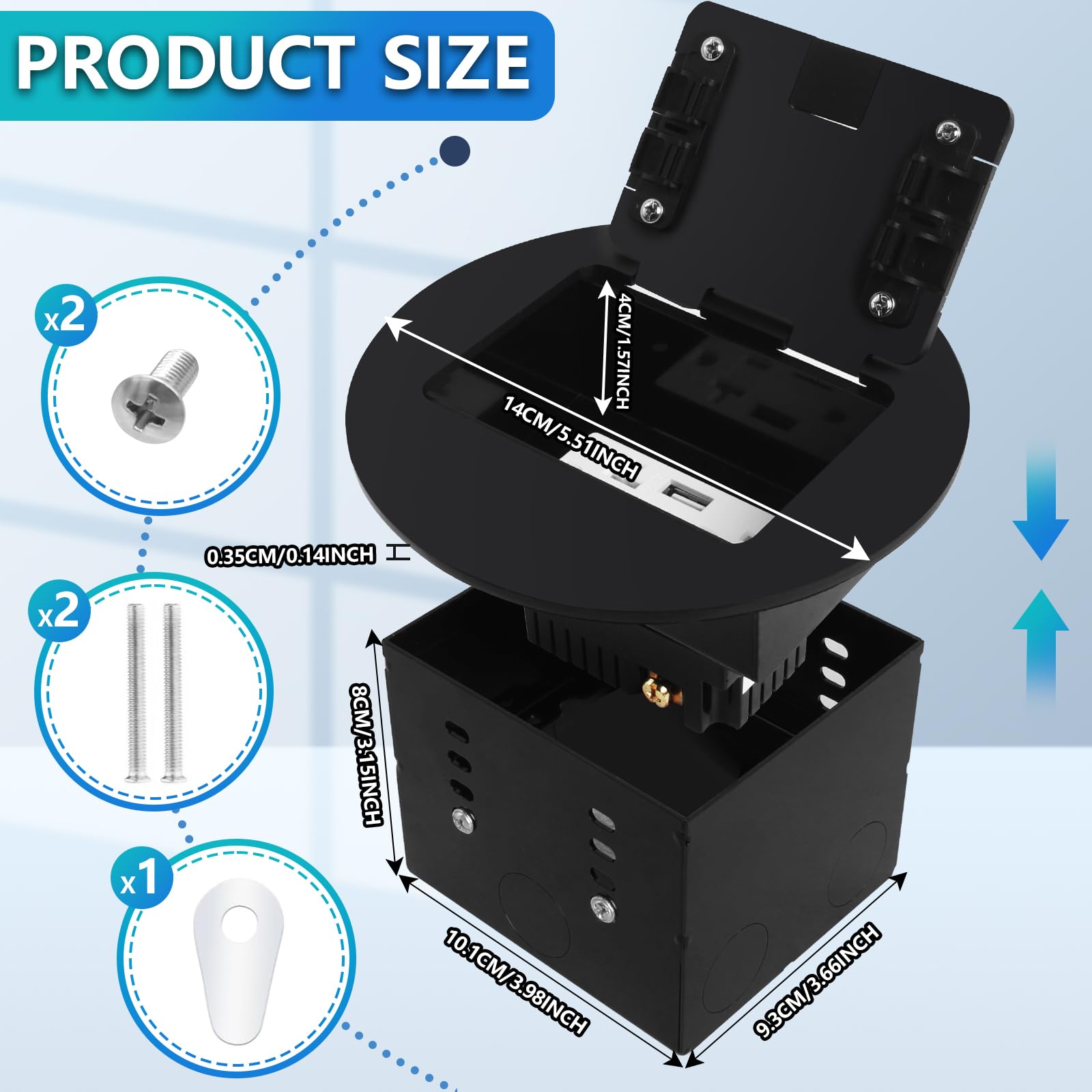 Recessed Outlet Recessed Hidden Socket Kit With USB & Ethernet - Flat ...