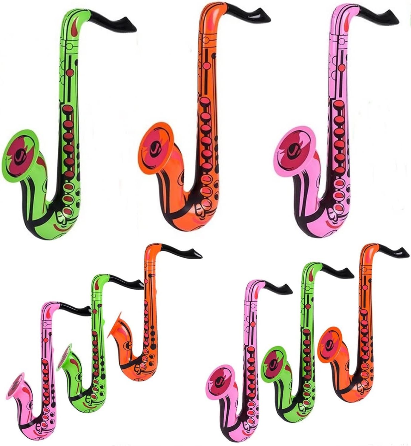 Amazon.com: Inflatable Saxophone | 12 Pack | 24 Inch | Assorted Color ...