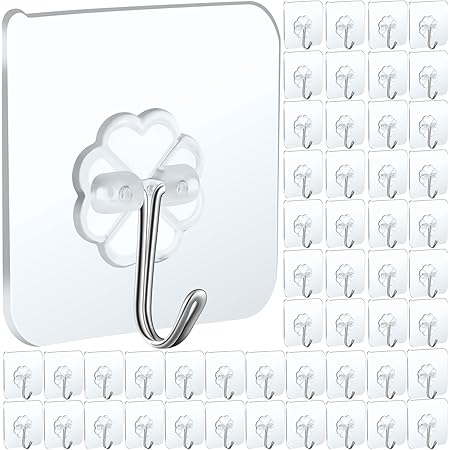 Amazon.com: Anffeary 30 Packs Large Adhesive Wall Hooks, Heavy Duty ...