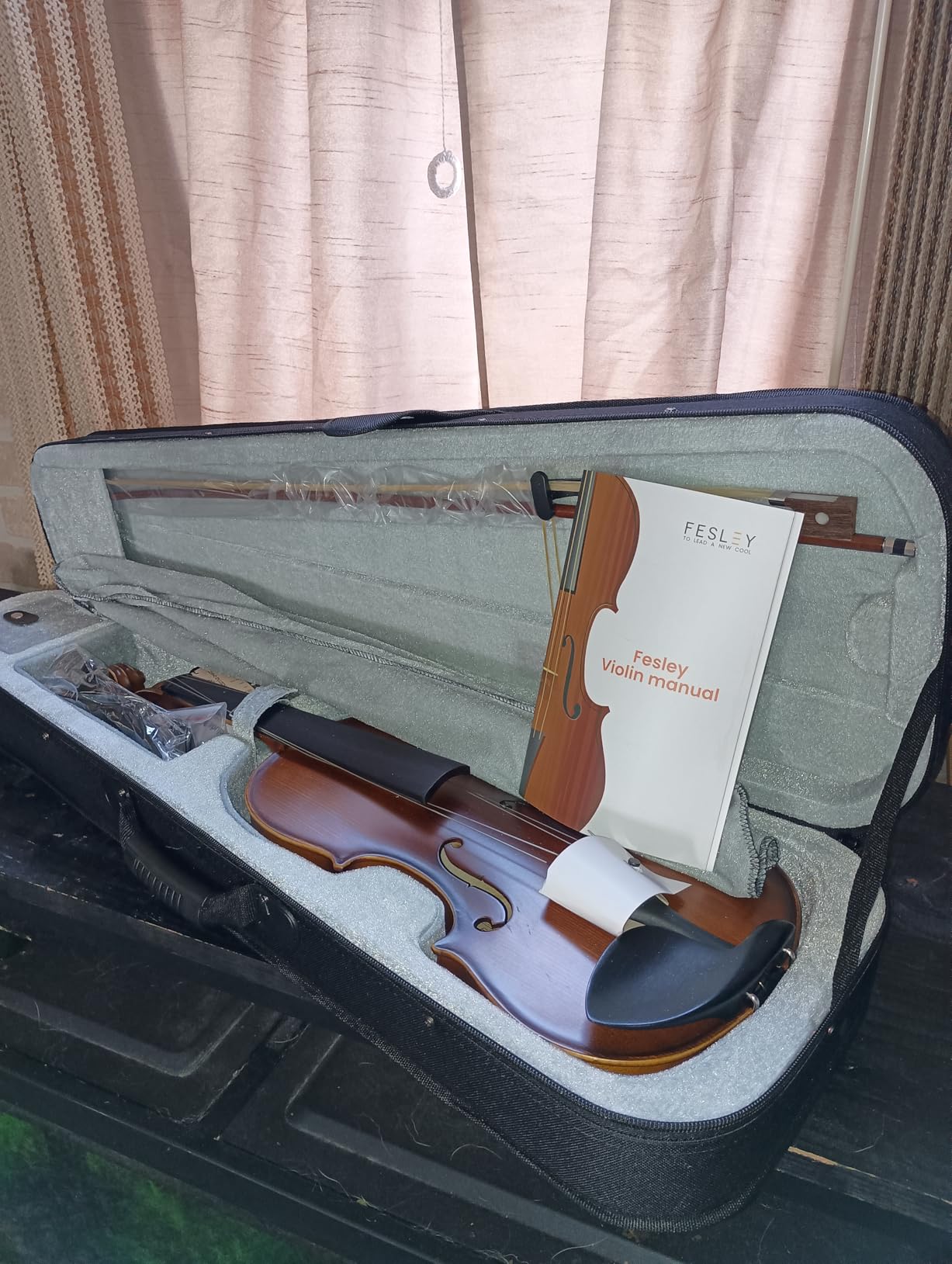 $20/mo - Finance Fesley Violin Fiddle Beginner Set: 3/4 Matt Violin Kit ...