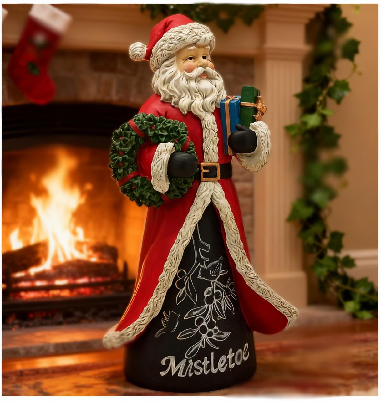Amazon.com: 12.2 Inch Tall Santa Claus Statue Decor - Christmas Santa ...