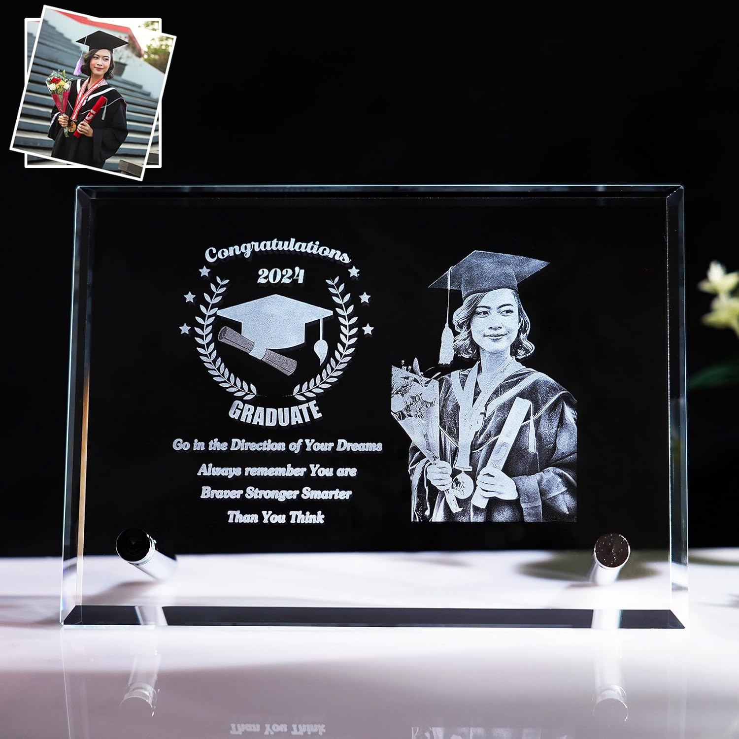 Amazon.com - Laser Engraved Photo Personalized Graduation Gift for Her ...
