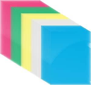 Poly Project Pockets, 50 Pack, Plastic File Jacket Sleeves for Letter ...