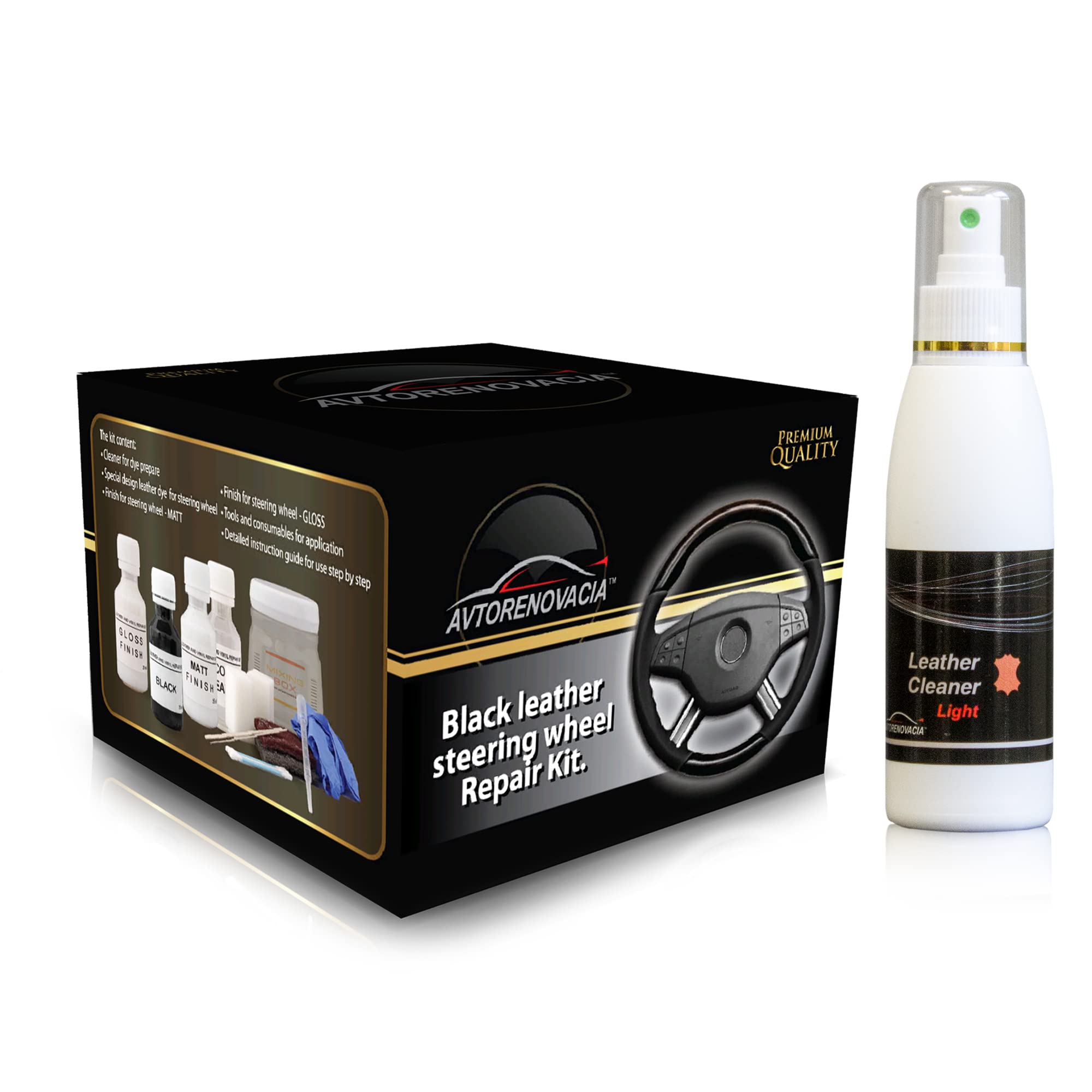Amazon.com: Black Leather Steering Wheel Repair Kit Leather Renovation ...