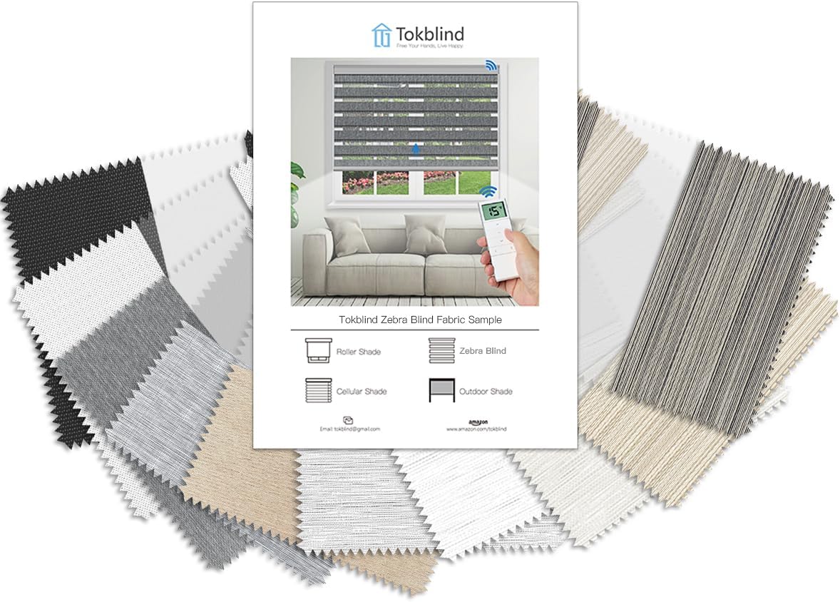 Amazon.com: Tokblind Light Filtering Roller Shade Fabric and Zebra ...