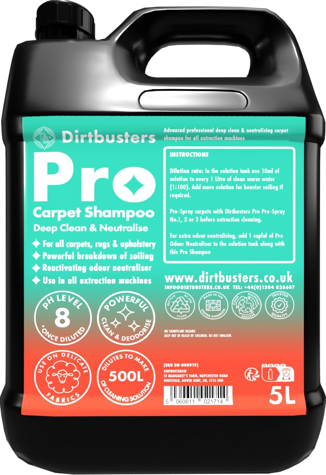 HG Carpet & Upholstery Cleaner with Dirt Repellent, Product 95, Removes ...