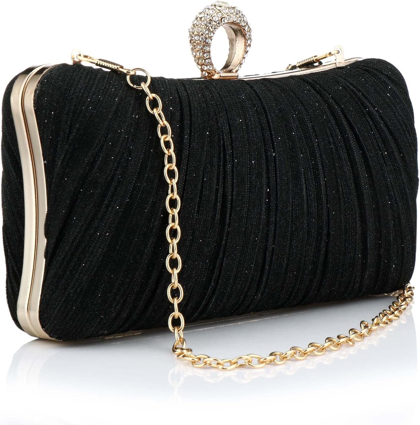 BAIGIO Elegant Satin Clutch Bag for Women Wedding Bridal Clutch Purse ...