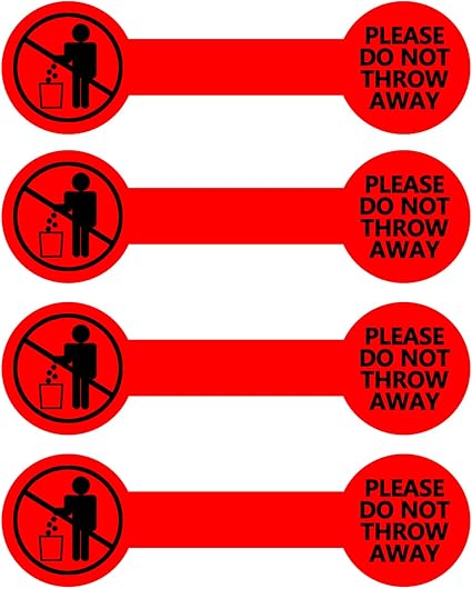 Amazon.com: Top label Please Do Not Throw Away Stickers,Permanent ...