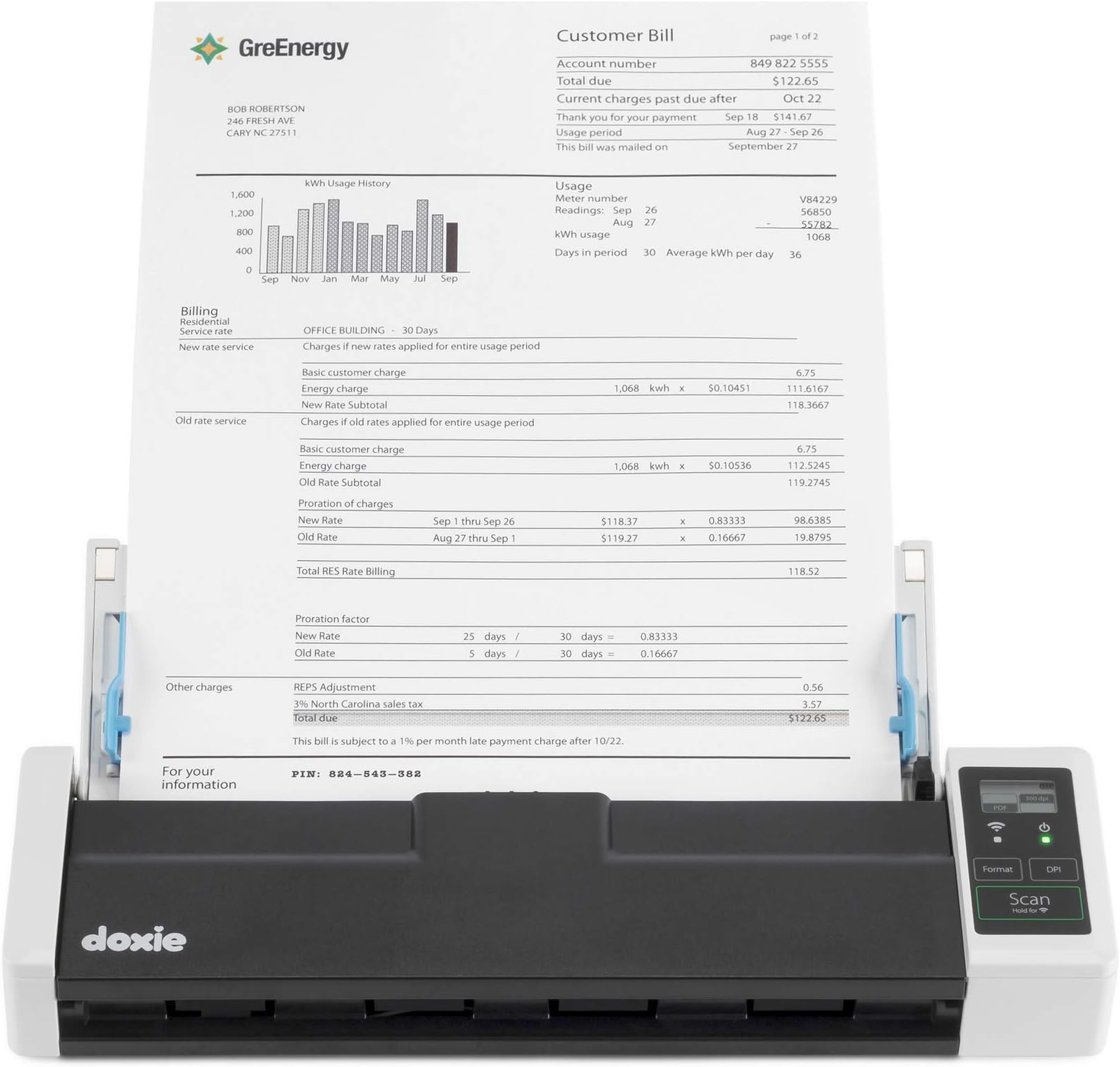 Amazon.com: Doxie Pro DX400 - Wired Document Scanner and Receipt ...