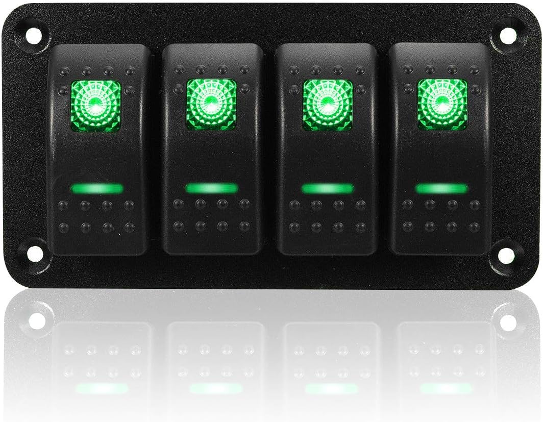 Amazon.com: HERCHR 4 Gang 5 Pin Rocker Switch Panel, Waterproof On-Off ...