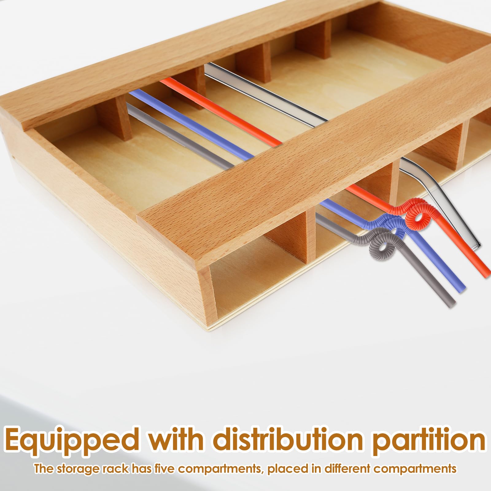 Kitchen Straw Storage Container Magnetic Straw Holder For Cabinet ...