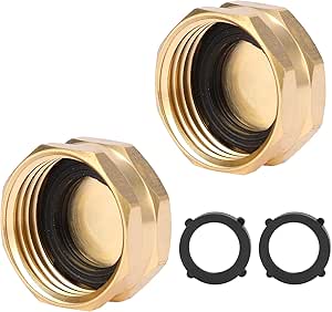Amazon.com : Sanpaint 2 Pack Garden Hose End Caps with Washers, Brass ...
