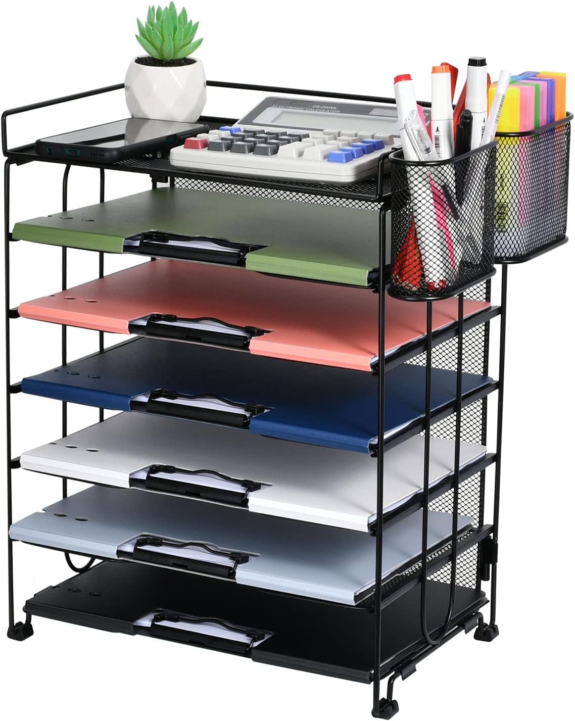 7 Tiers Desk Organizer, Aratan Letter Tray Organizer, Office Desktop ...