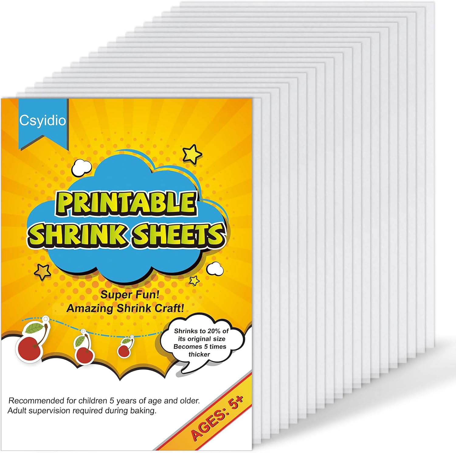 Csyidio 6 Pieces Shrink Paper Sheets, Plastic Printable Sanded Shrink ...