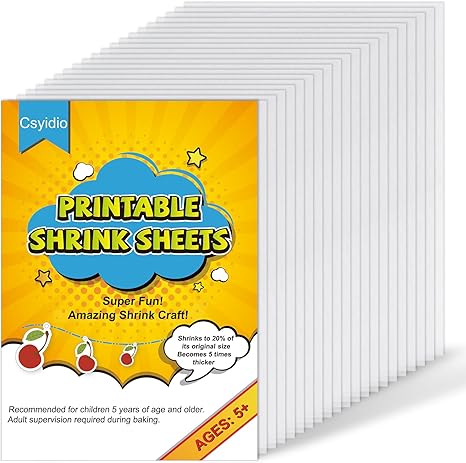 Amazon.com: Csyidio 20 Pieces Printable Shrink Plastic Sheets, Shrink ...