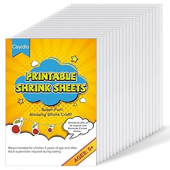 Amazon.com: Csyidio 20 Pieces Printable Shrink Plastic Sheets, Shrink ...