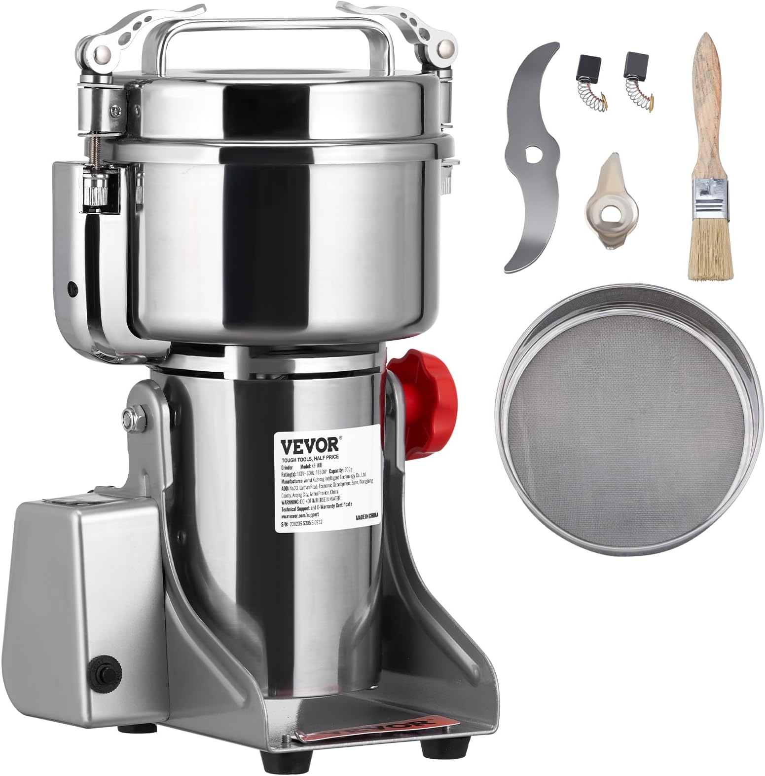 Amazon.com: VEVOR 2500g Electric Grain Mill Grinder, High Speed 3750W ...