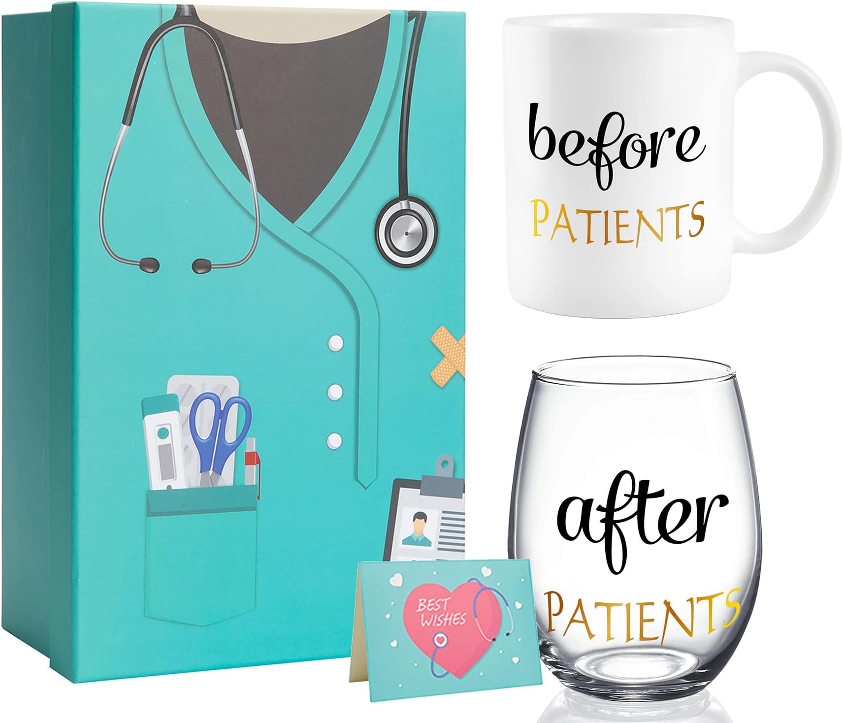 Amazon.com | Because Patients Funny Stemless Wine Glass 15oz - Unique Gift Idea for Dentist ...