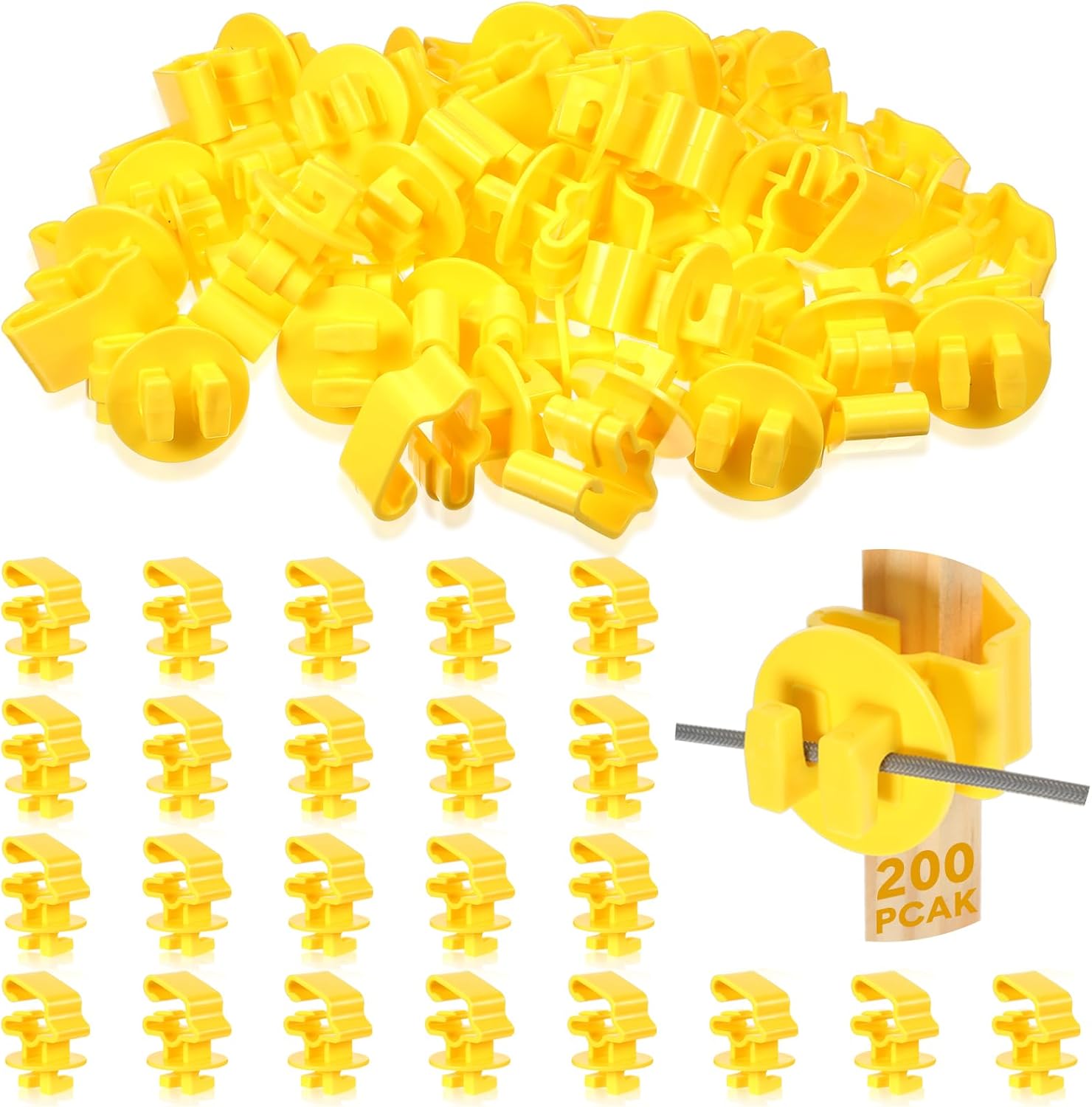 Amazon.com : Geiserailie 200 Pcs T Post Insulators Shorter Wire ...