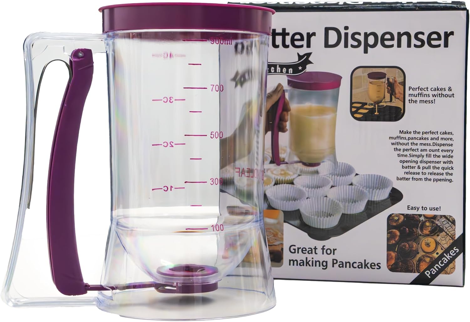 Amazon.com: Cloison Pancake Batter Dispenser - Purple Baking Supplies ...