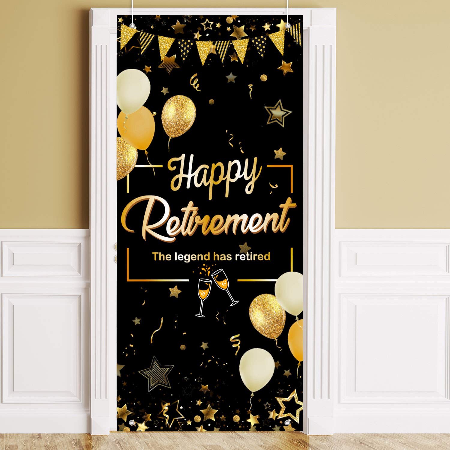 Buy Happy Retirement Door Cover Large Retirement Party Door Decorations ...
