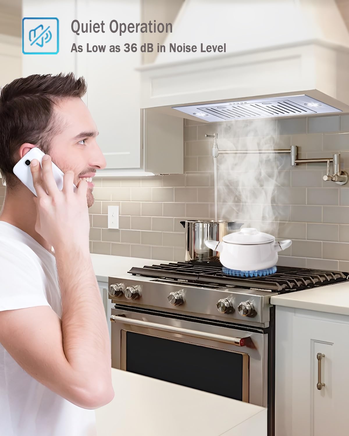 Snapklik.com : Range Hood Insert 36 Inch, 850 CFM Vent Hood Insert, 3 ...