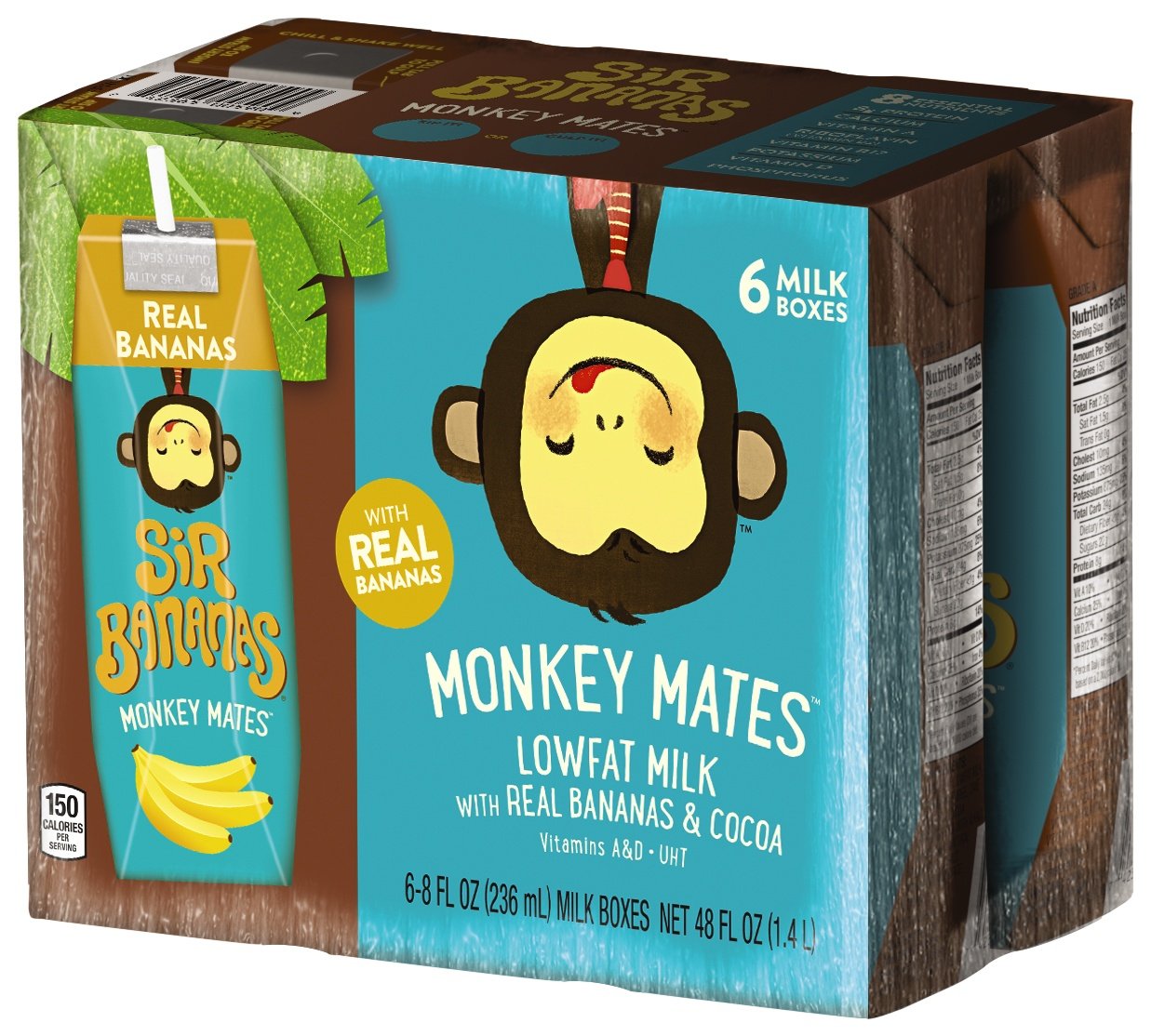 Amazon.com: Sir Bananas 6 ct Lowfat Milk with Real Bananas and ...