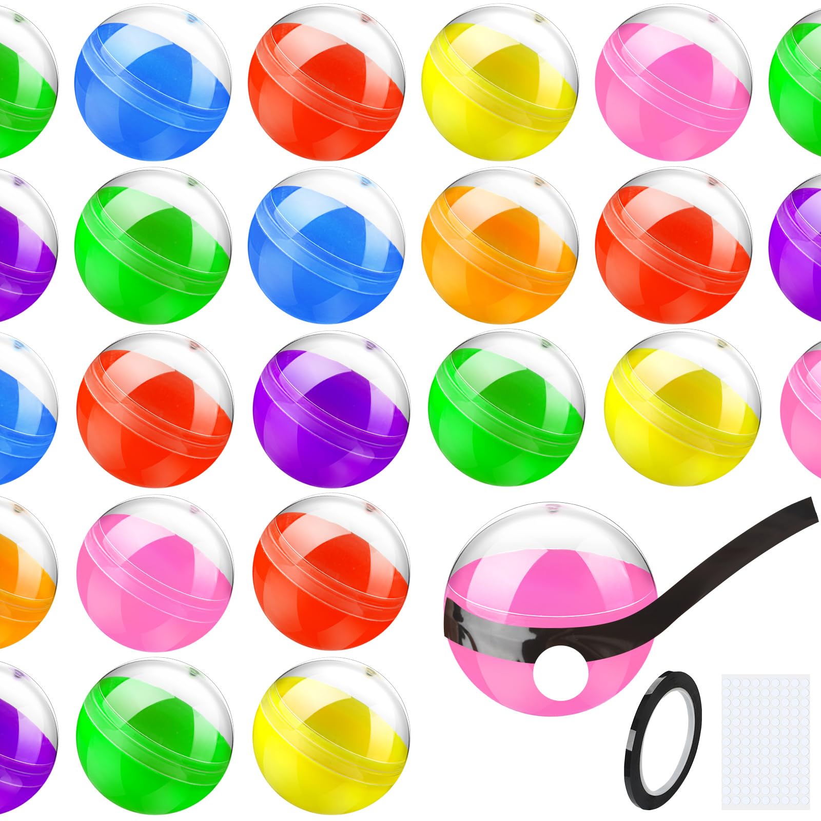 Amazon.com: Lunmon 100 Pcs Vending Machine Capsules Bulk 2 Inch Clear ...