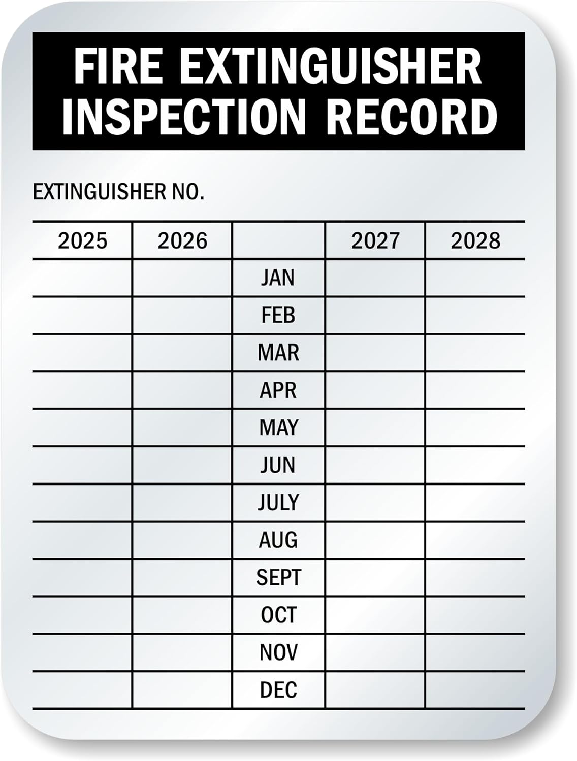 SmartSign Etiquetas de extintor de incêndio, etiquetas de inspeção ...