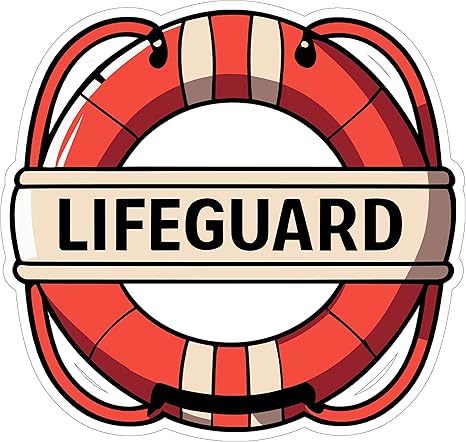 Amazon.com: Lifeguard Sticker 4 Inch Beach Rescue Swim Lifesaver ...
